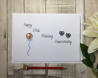 33rd Anniversary Card for Husband, 33 Years Anniversary Card for Him ...