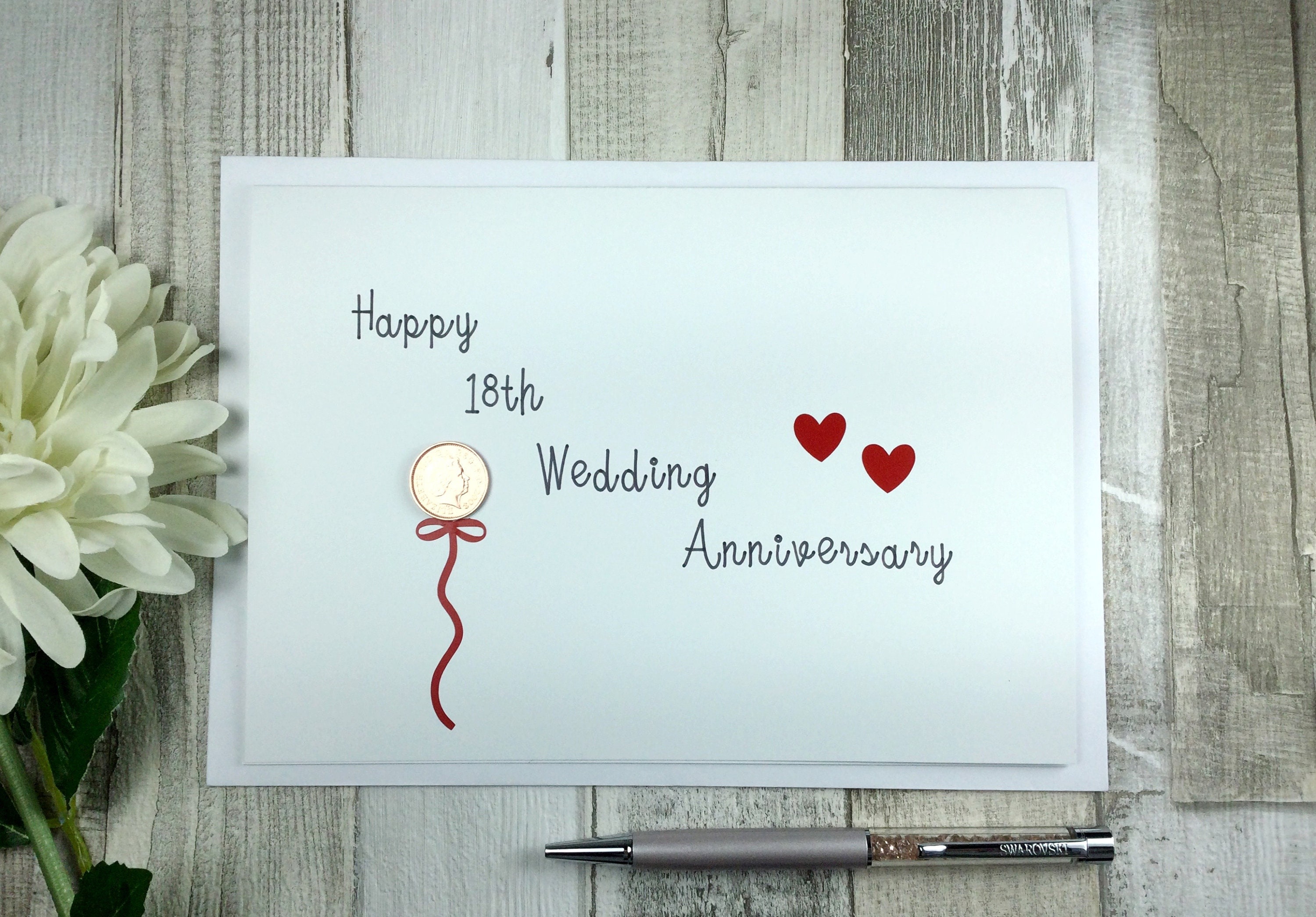 18th Anniversary Card | Etsy