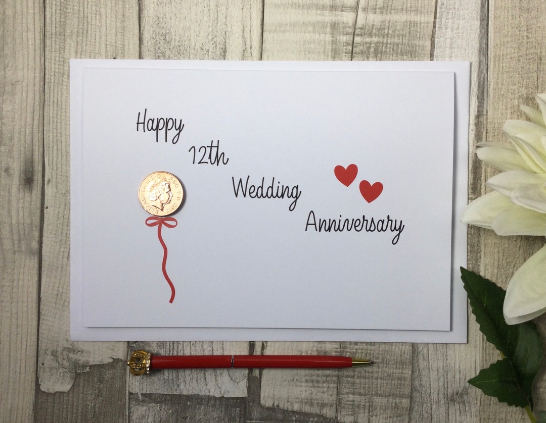 12th Anniversary Card - Etsy