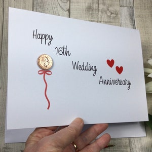16th Anniversary Card - Etsy