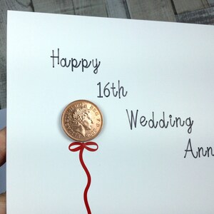 16th Anniversary Card | Etsy