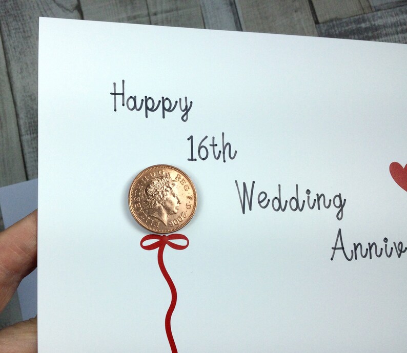 16th Anniversary Card | Etsy