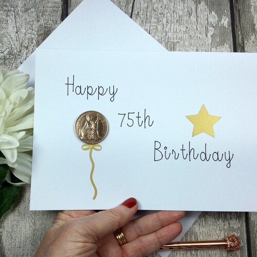 75th Birthday Card Seventy Fifth Birthday Card 75th Card - Etsy