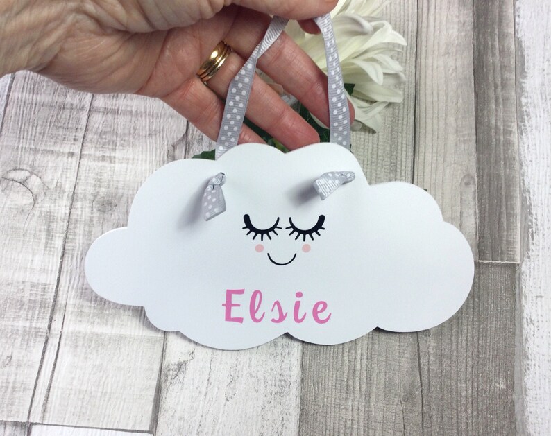 Personalised Cloud Sign for Baby Girl - Etsy UK