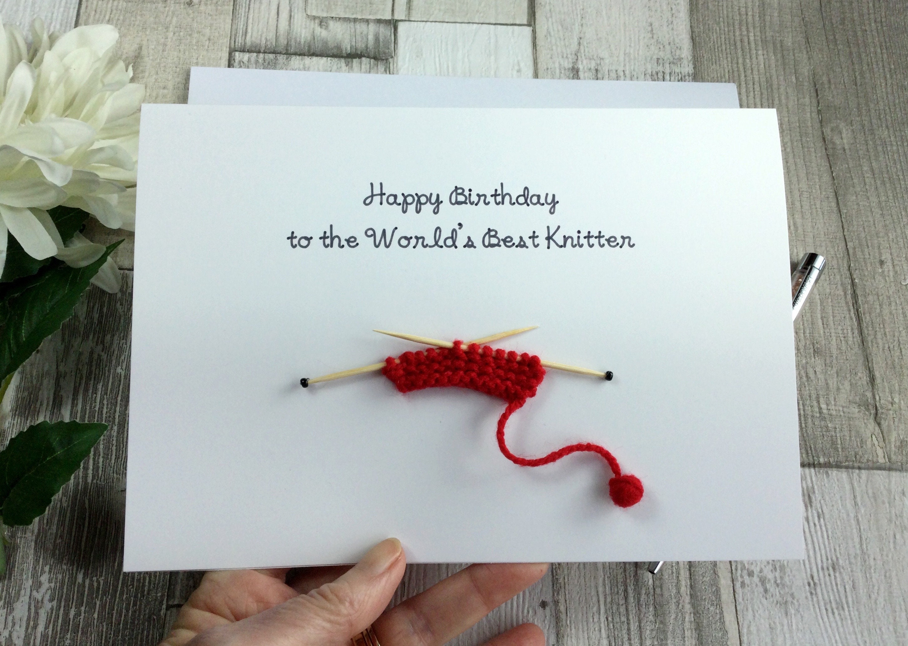 Knitted Birthday Card - Etsy