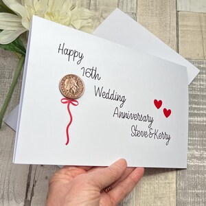 16th Anniversary Card - Etsy