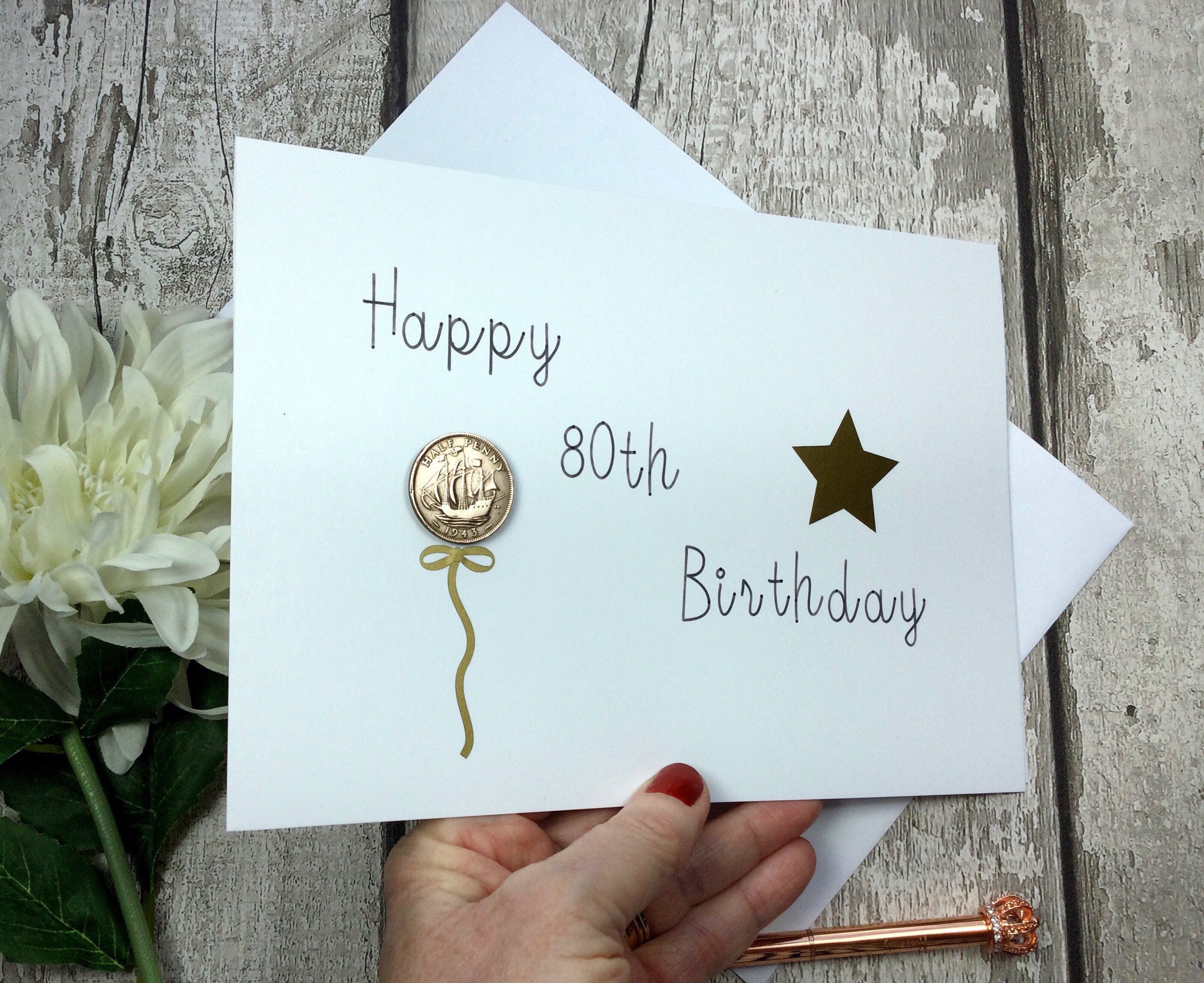 80th Birthday Card - Etsy
