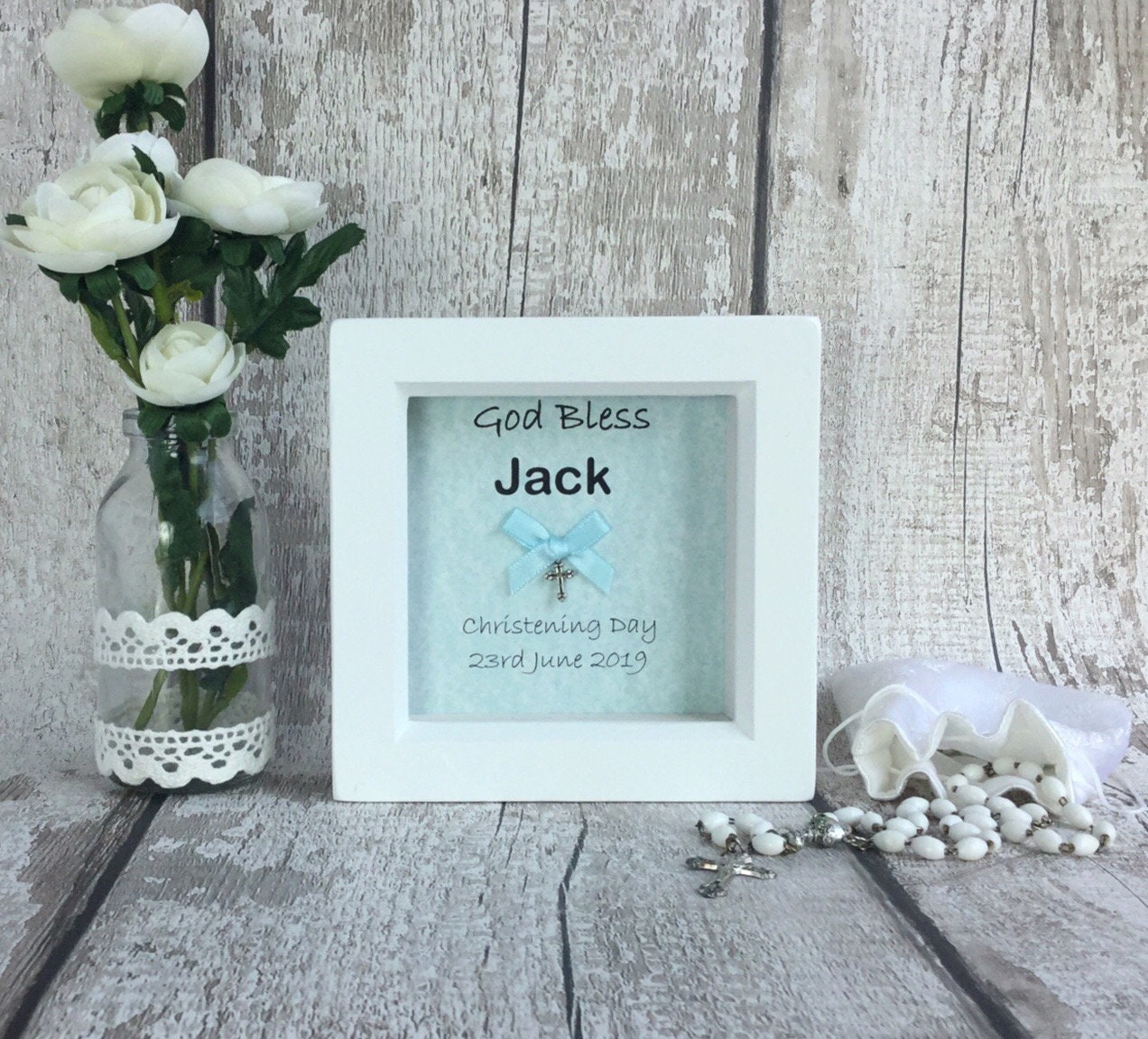 Boys Christening Gift of a Personalised Frame - Etsy UK