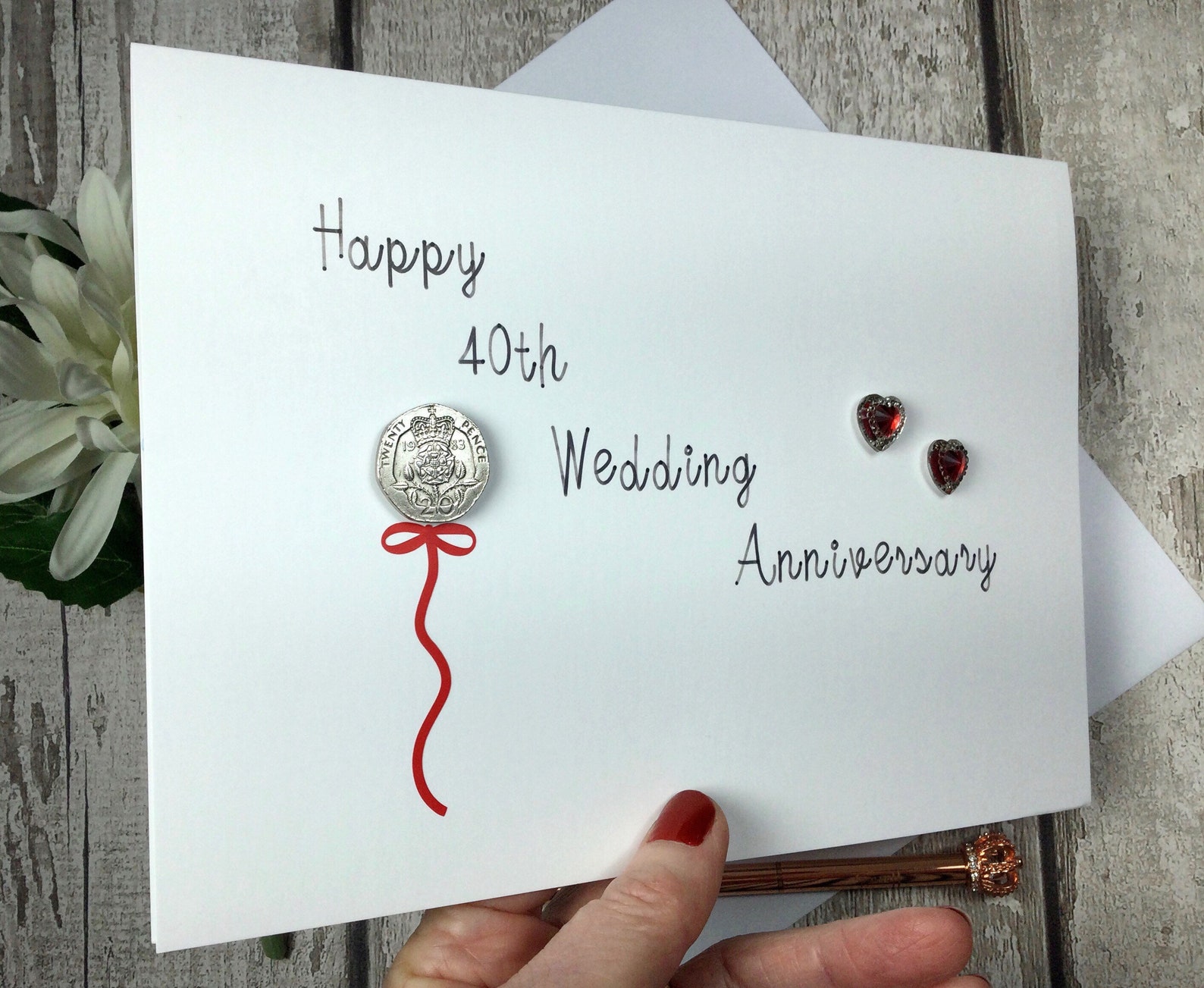 40th Anniversary Card - Etsy UK