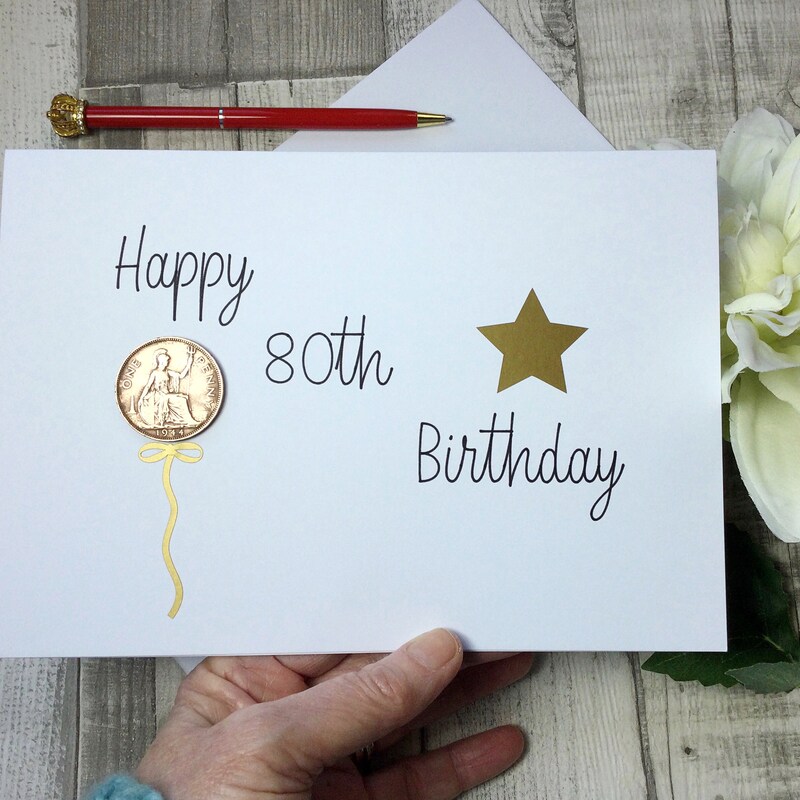 80th Birthday Card - Etsy UK