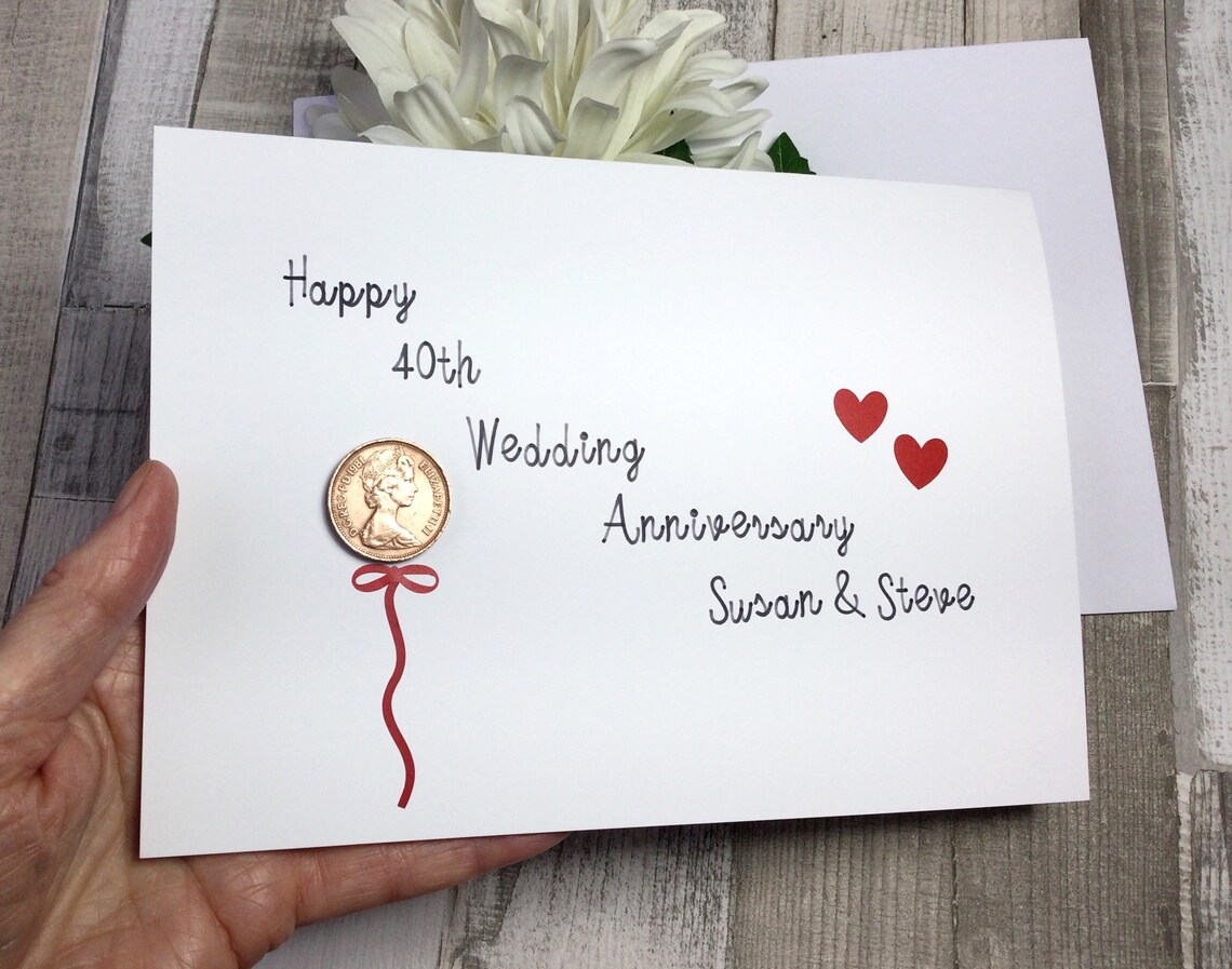 40th Anniversary Card | Etsy