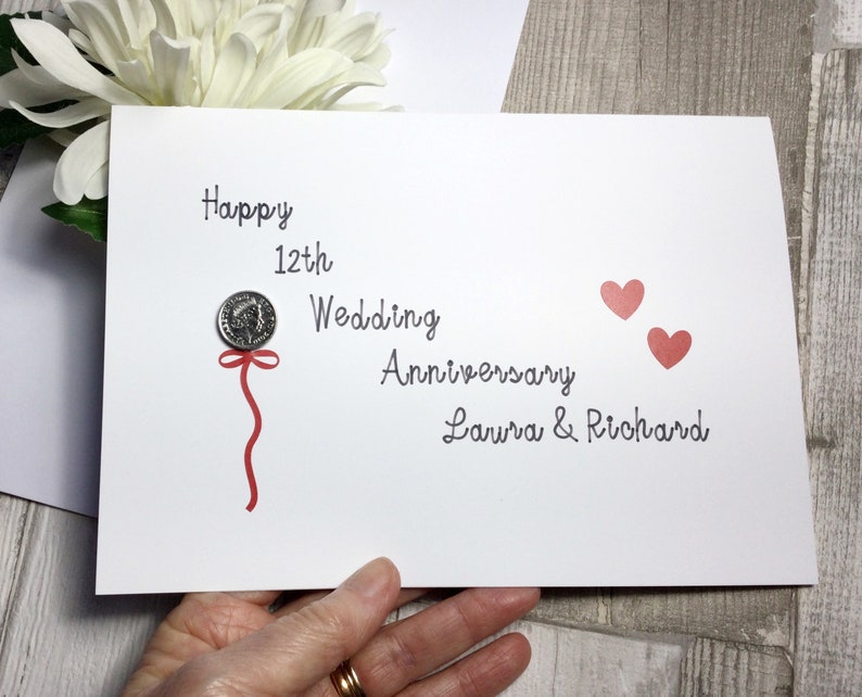 12th Anniversary Card - Etsy