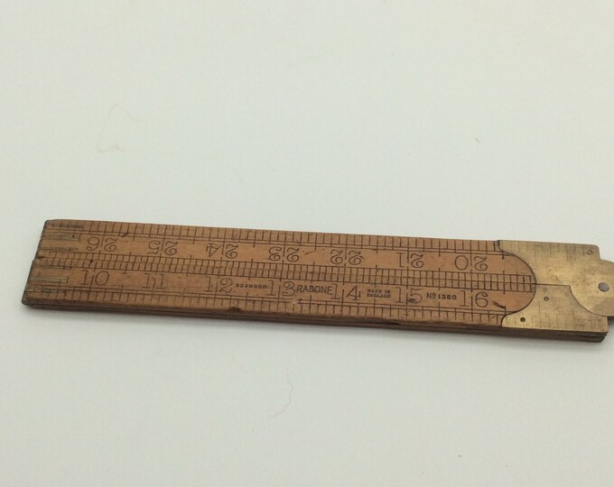Vintage Boxwood Brass Folding Ruler 36 Inch RABONE Made in England No ...
