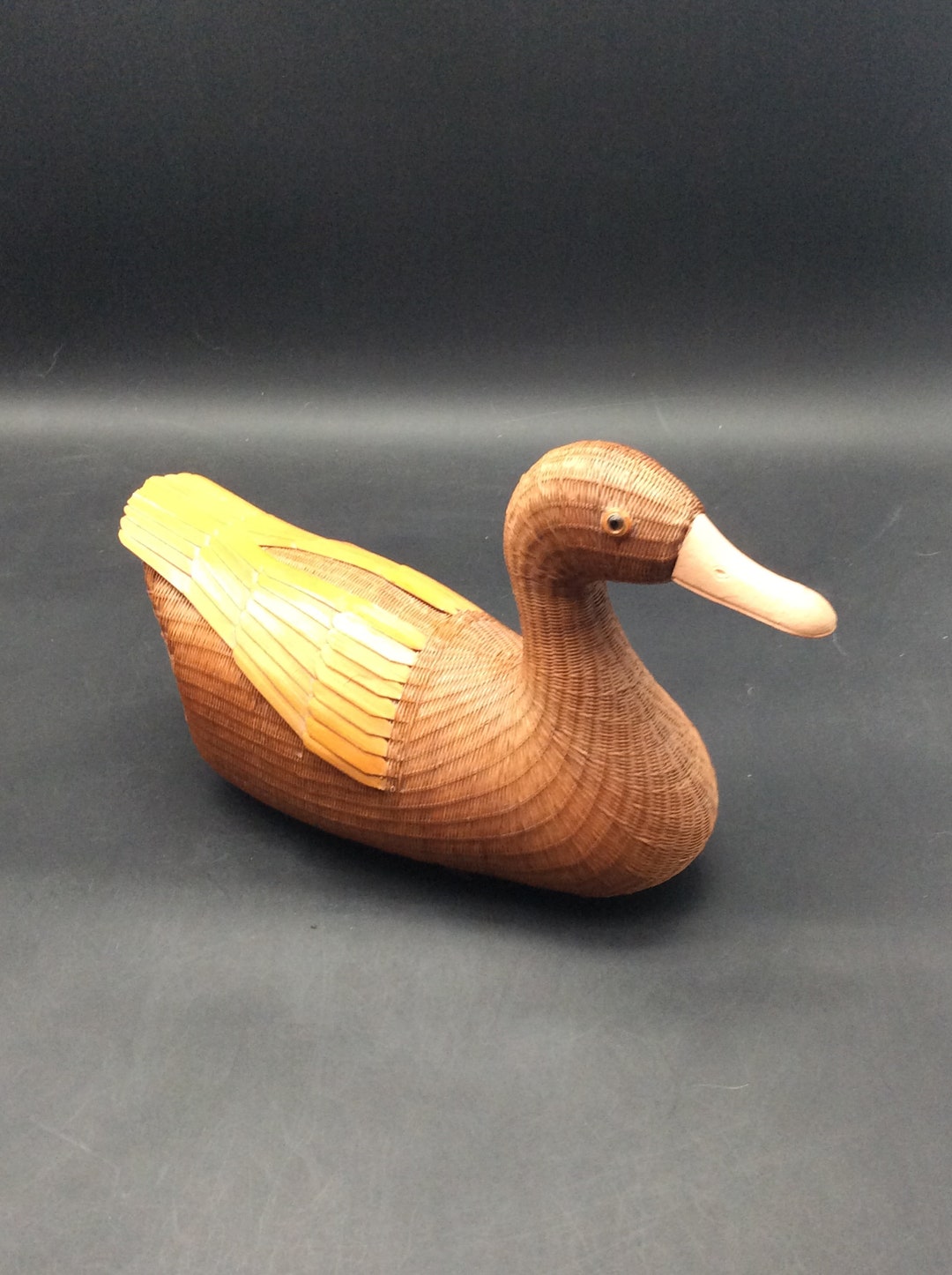 Vintage Shanghai Handicrafts Woven Wicker Duck - Etsy