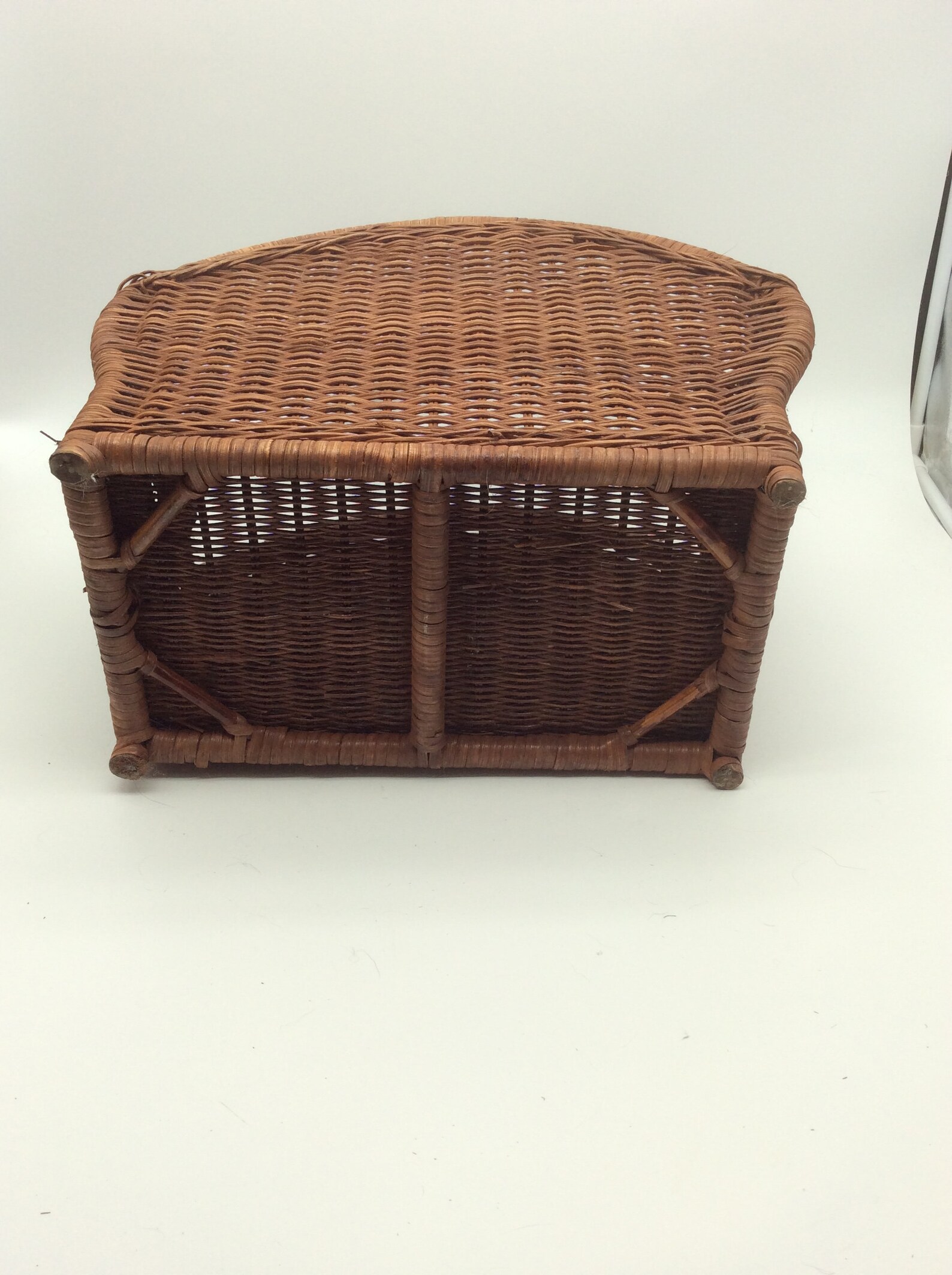 Vintage Wicker Book Magazine Record Caddy Storage with Divider | Etsy
