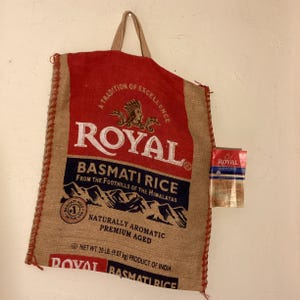 Royal Basmati Rice Burlap Tote Bag Sack Zipper - Etsy
