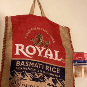 Royal Basmati Rice Burlap Tote Bag Sack Zipper - Etsy