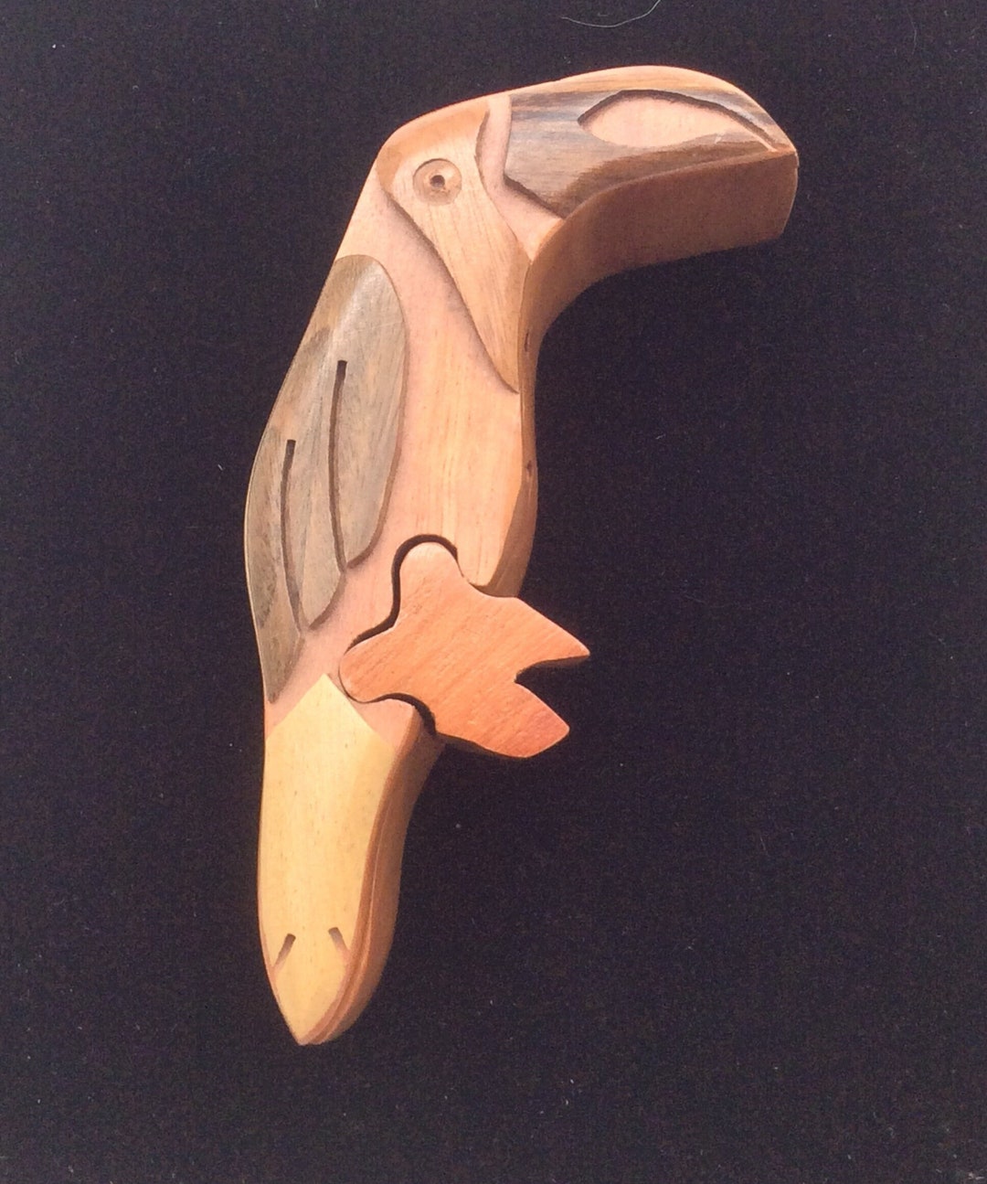 Handcrafted Wood Parrot Bird Shape Puzzle Trinket Box - Etsy