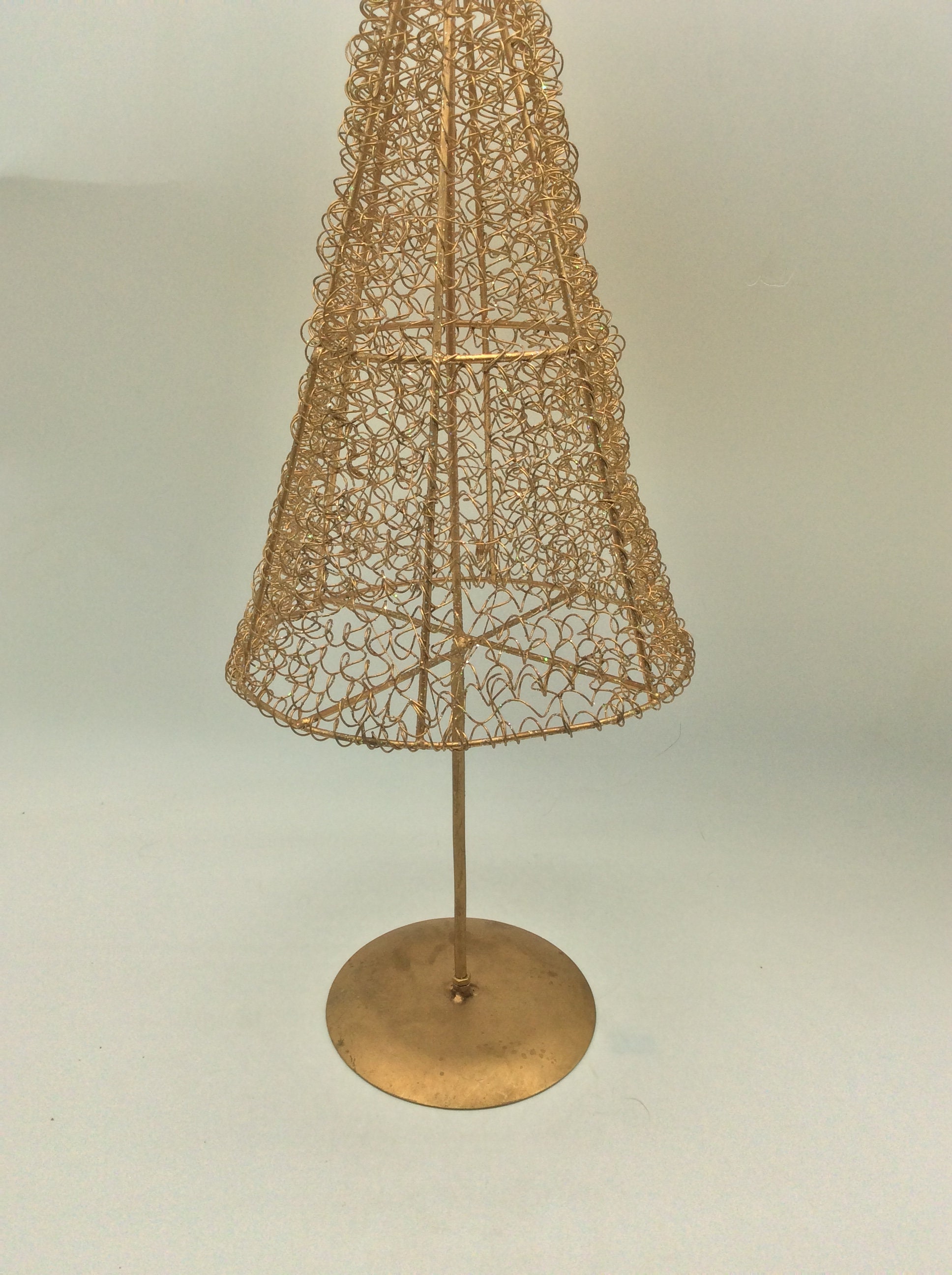 Gold Metal Coiled Spiral Wire Christmas Tree Holiday Decor - Etsy