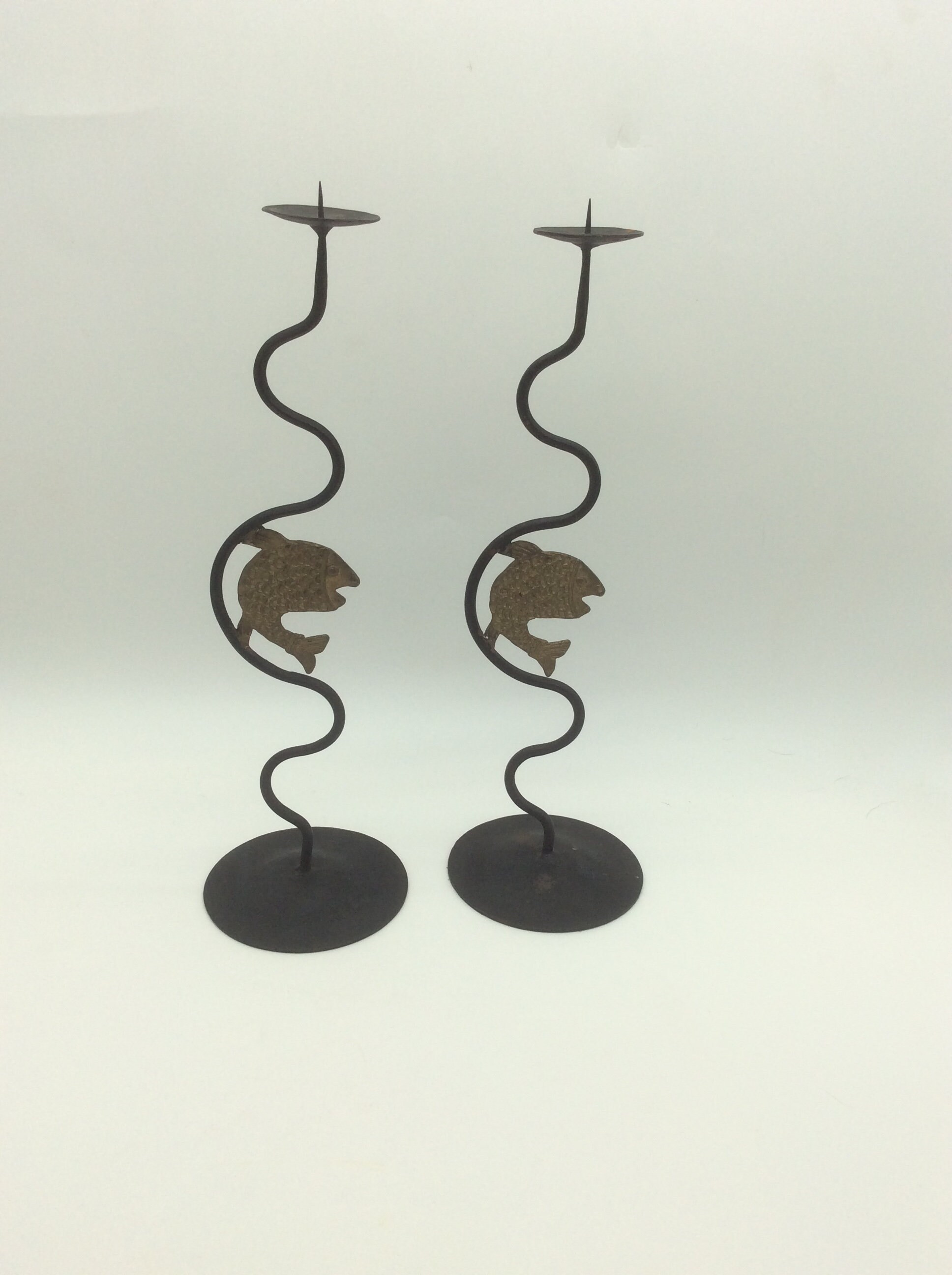 Pair of Metal Fish Candle Holder - Etsy