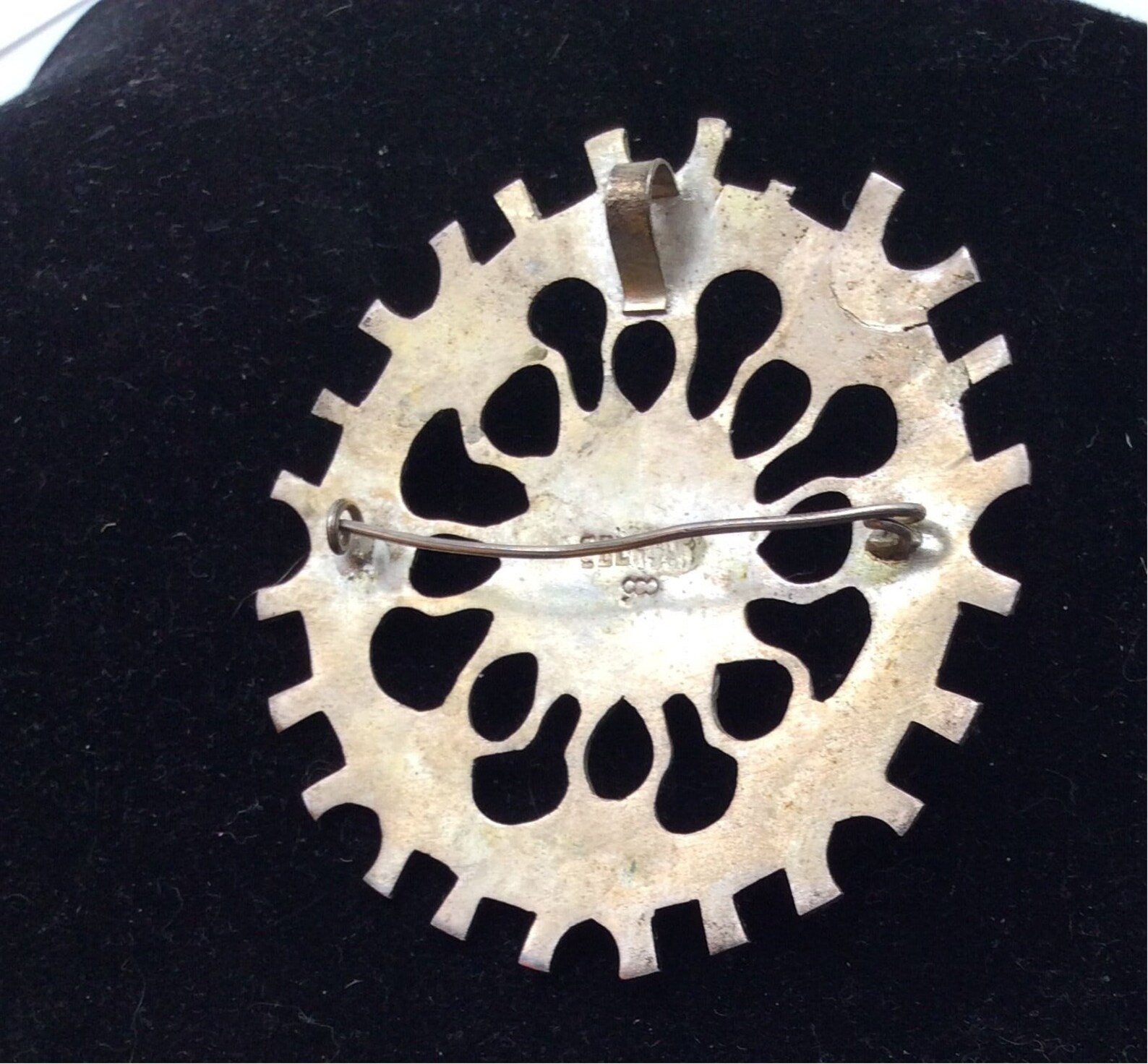 Vintage Large Ecuador Incan Design 900 Silver Amber Stone - Etsy