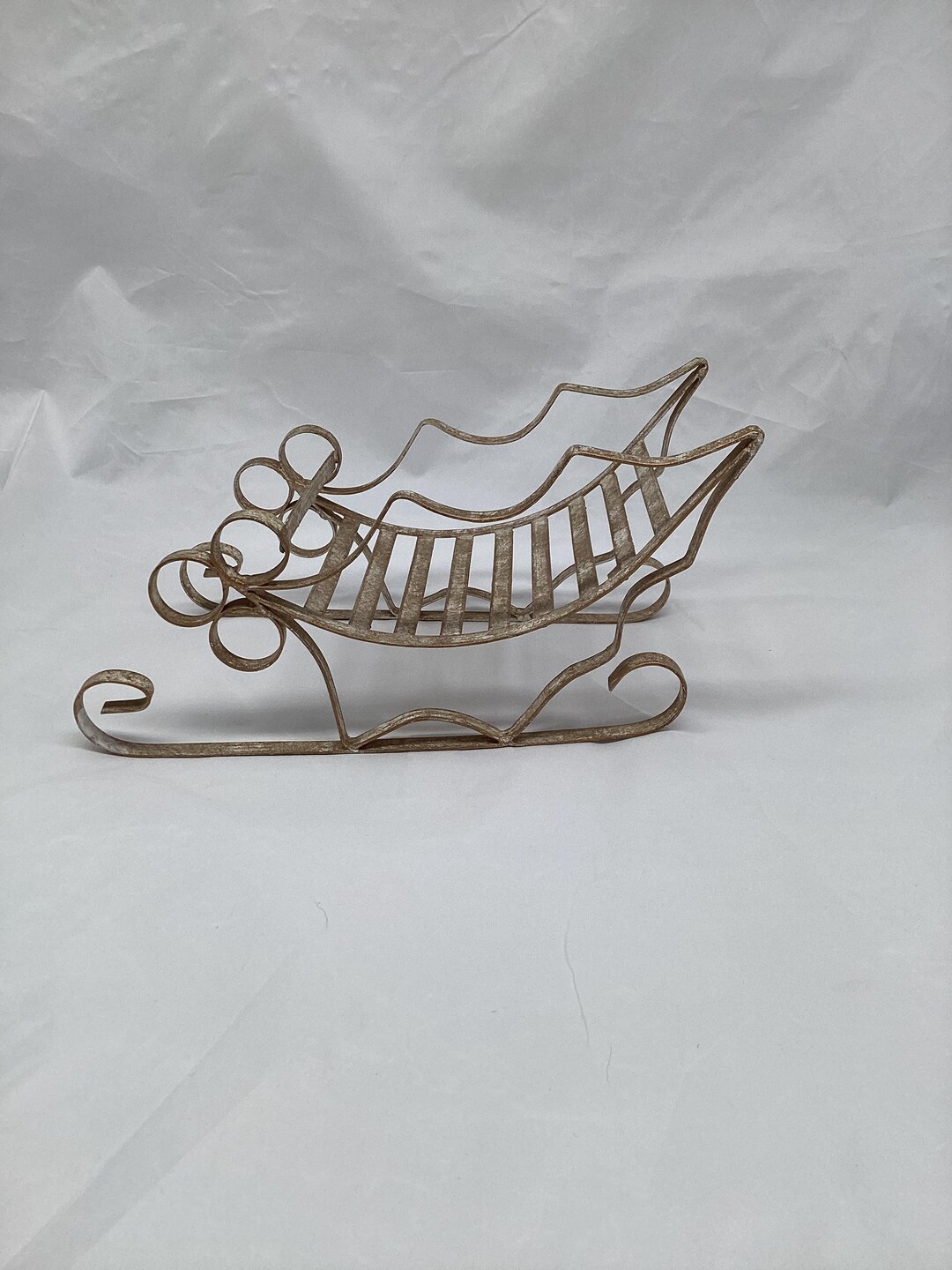 Santa's Sleigh Sled Gold Metal Tabletop Christmas Decoration - Etsy
