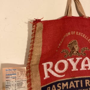 Royal Basmati Rice Burlap Tote Bag Sack Zipper - Etsy