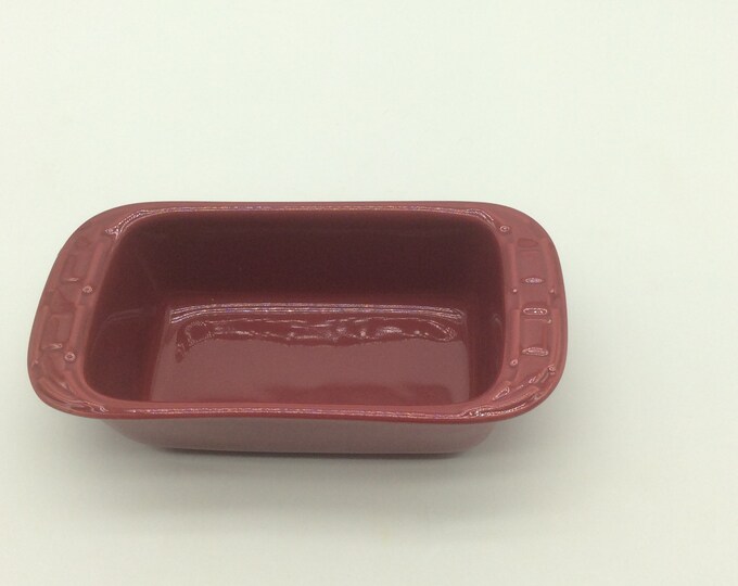 Longaberger Pottery Woven Traditions Small Loaf Baking Dish Paprika Red ...