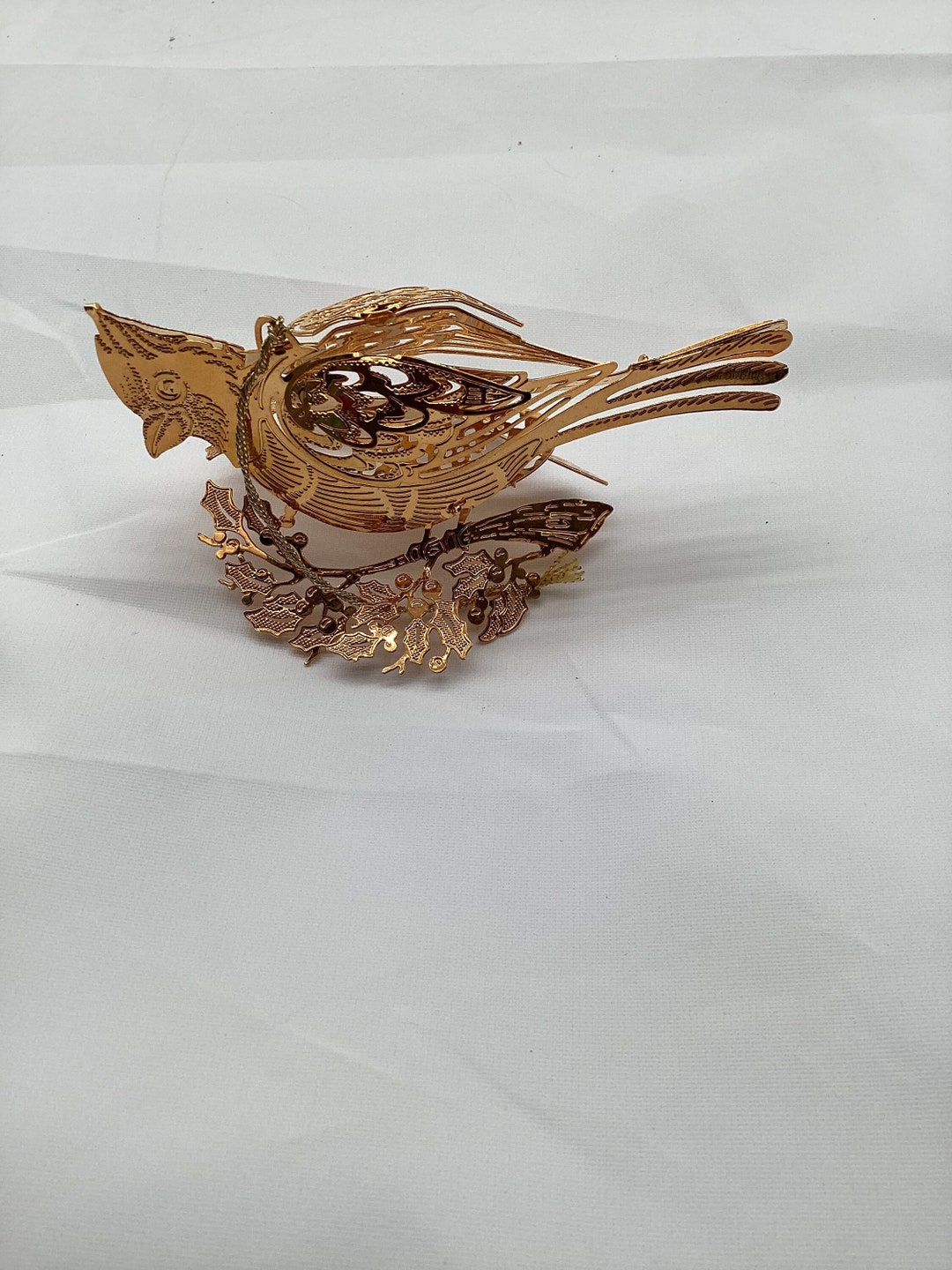 Danbury Mint Christmas Ornament 23k Gold Plated Winter Cardinal 1999 - Etsy
