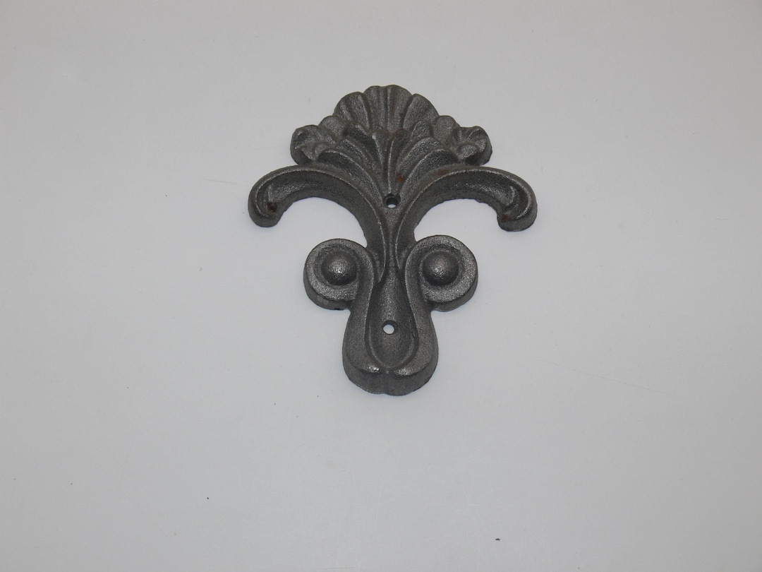 Set of 3 Floral Flor De Lis Cast Iron Wall Decor Facade Ornament ...