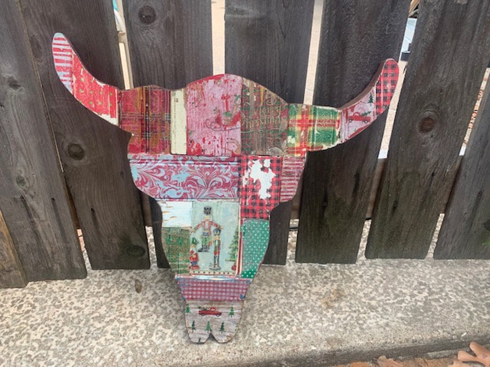 Longhorn Cow Skull Wall Decor Rustic Christmas Design | Etsy