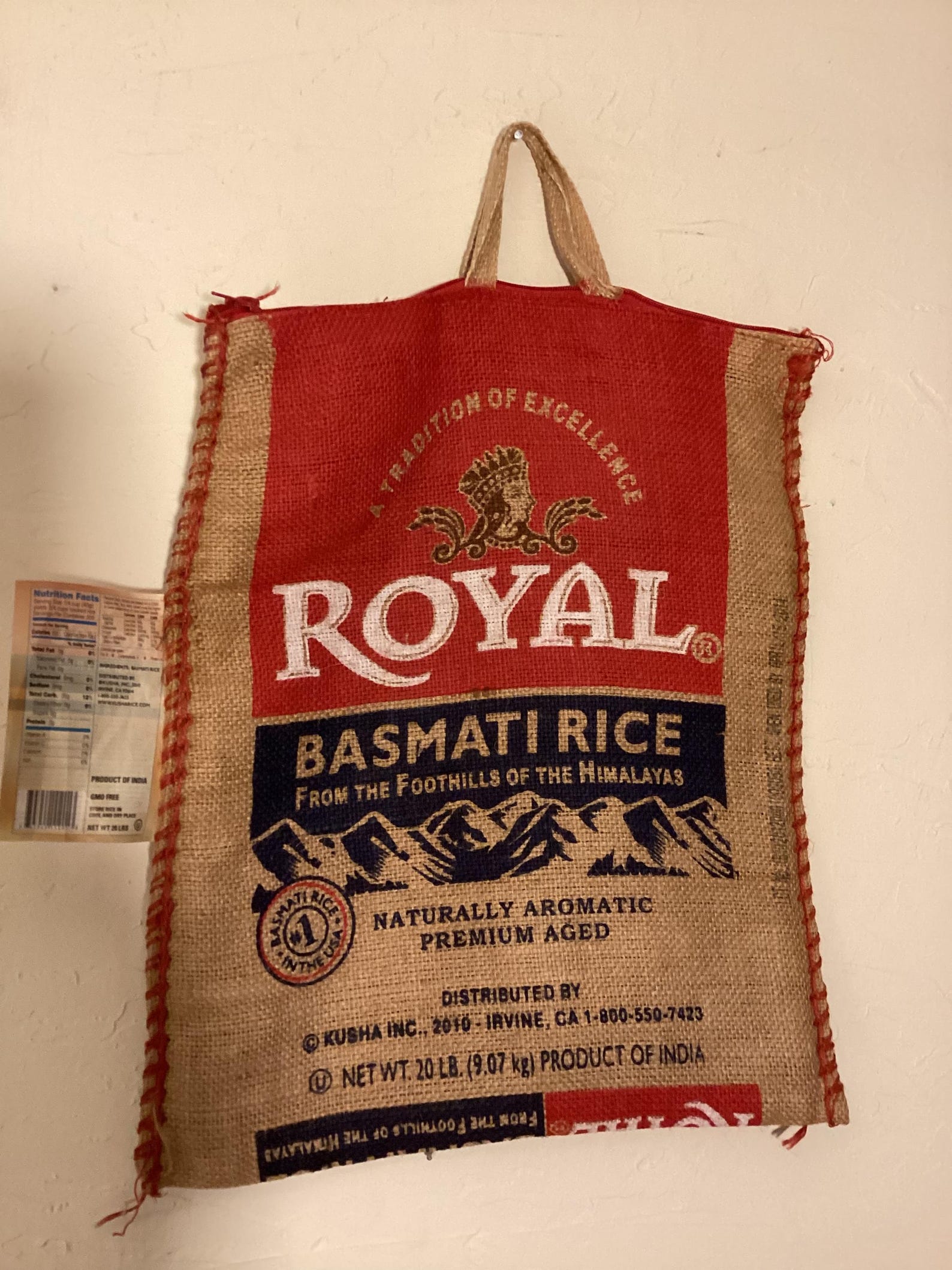 Royal Basmati Rice Burlap Tote Bag Sack Zipper - Etsy
