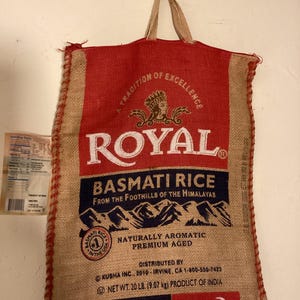Royal Basmati Rice Burlap Tote Bag Sack Zipper - Etsy