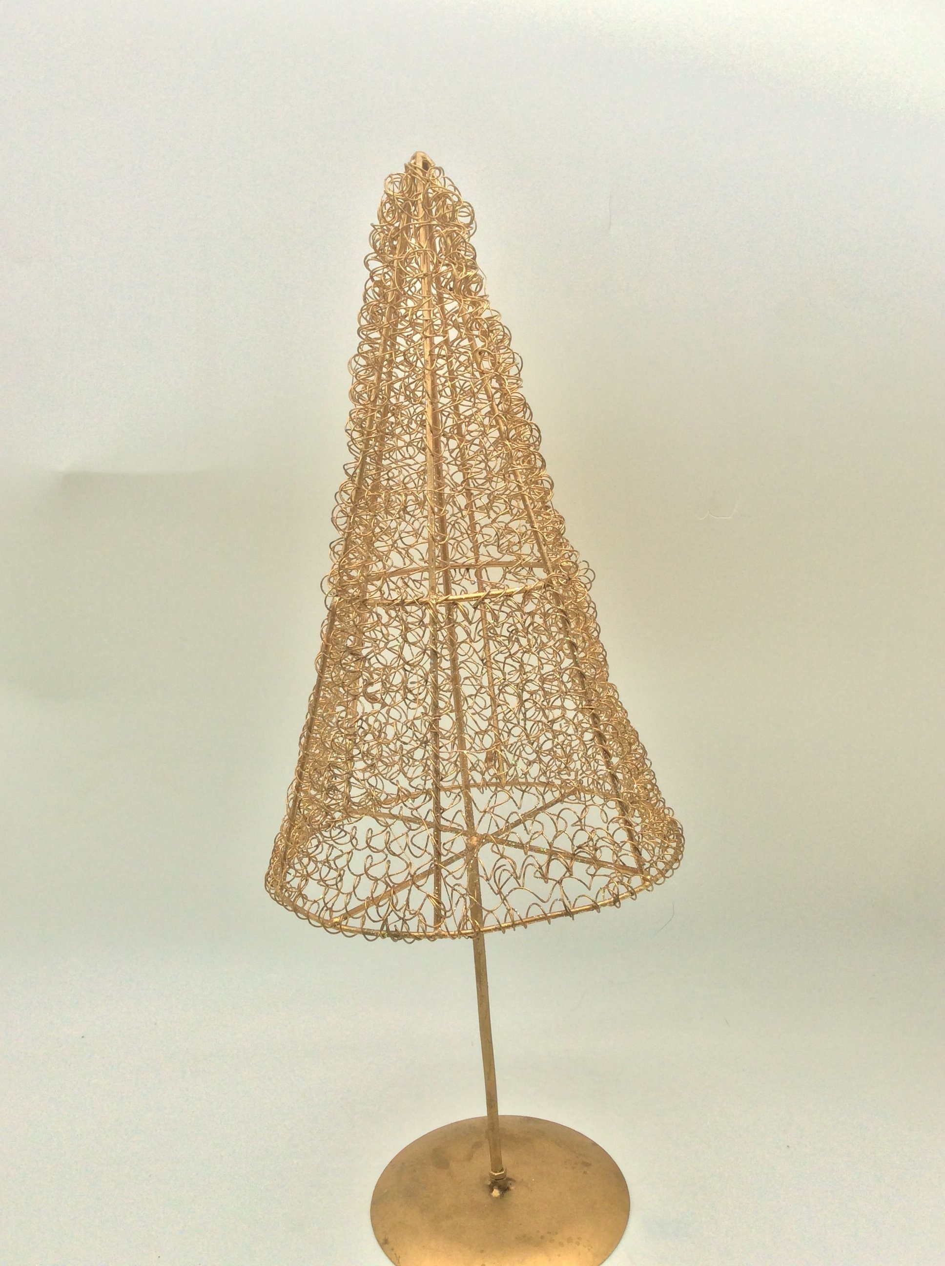 Gold Metal Coiled Spiral Wire Christmas Tree Holiday Decor - Etsy