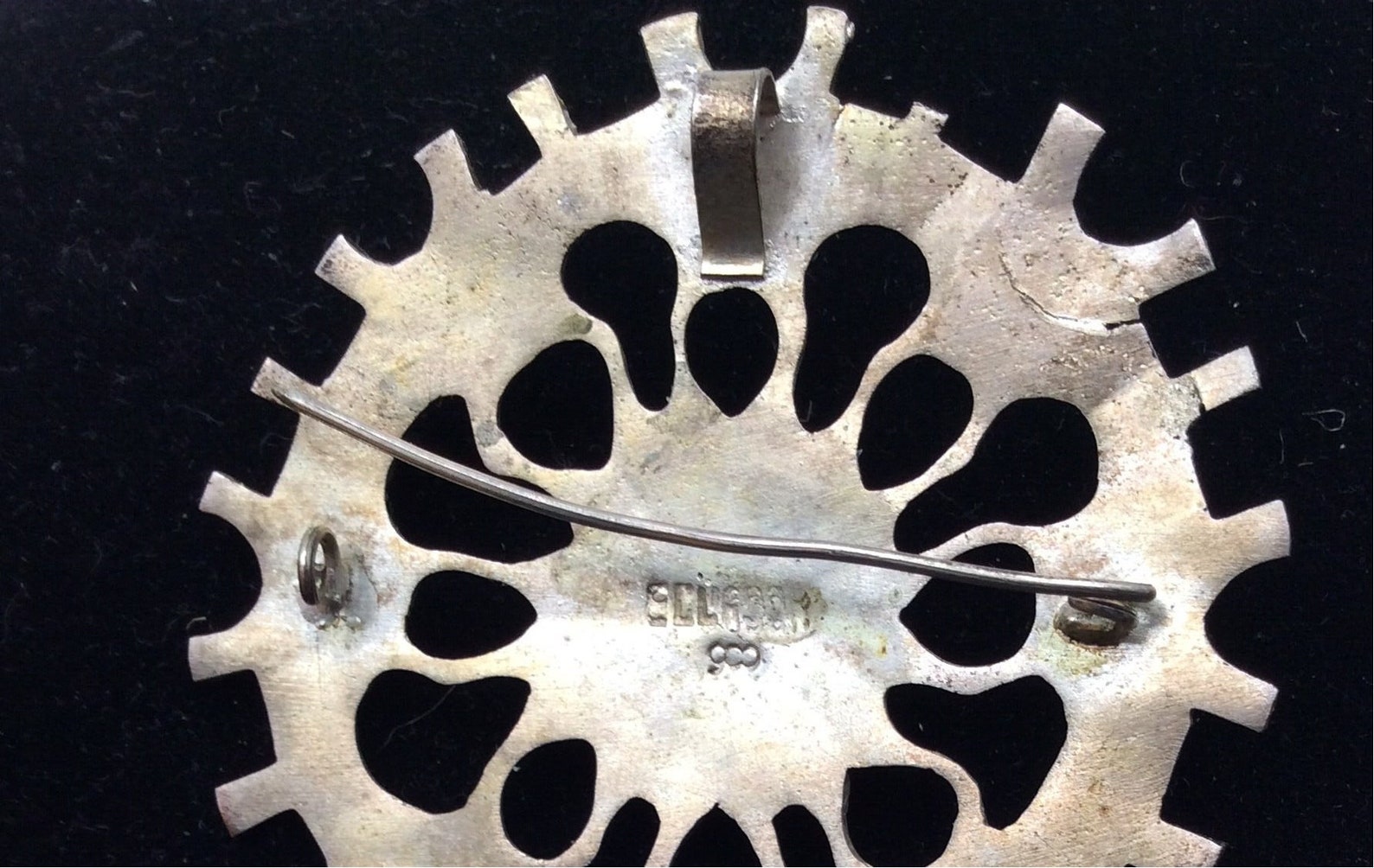 Vintage Large Ecuador Incan Design 900 Silver Amber Stone - Etsy