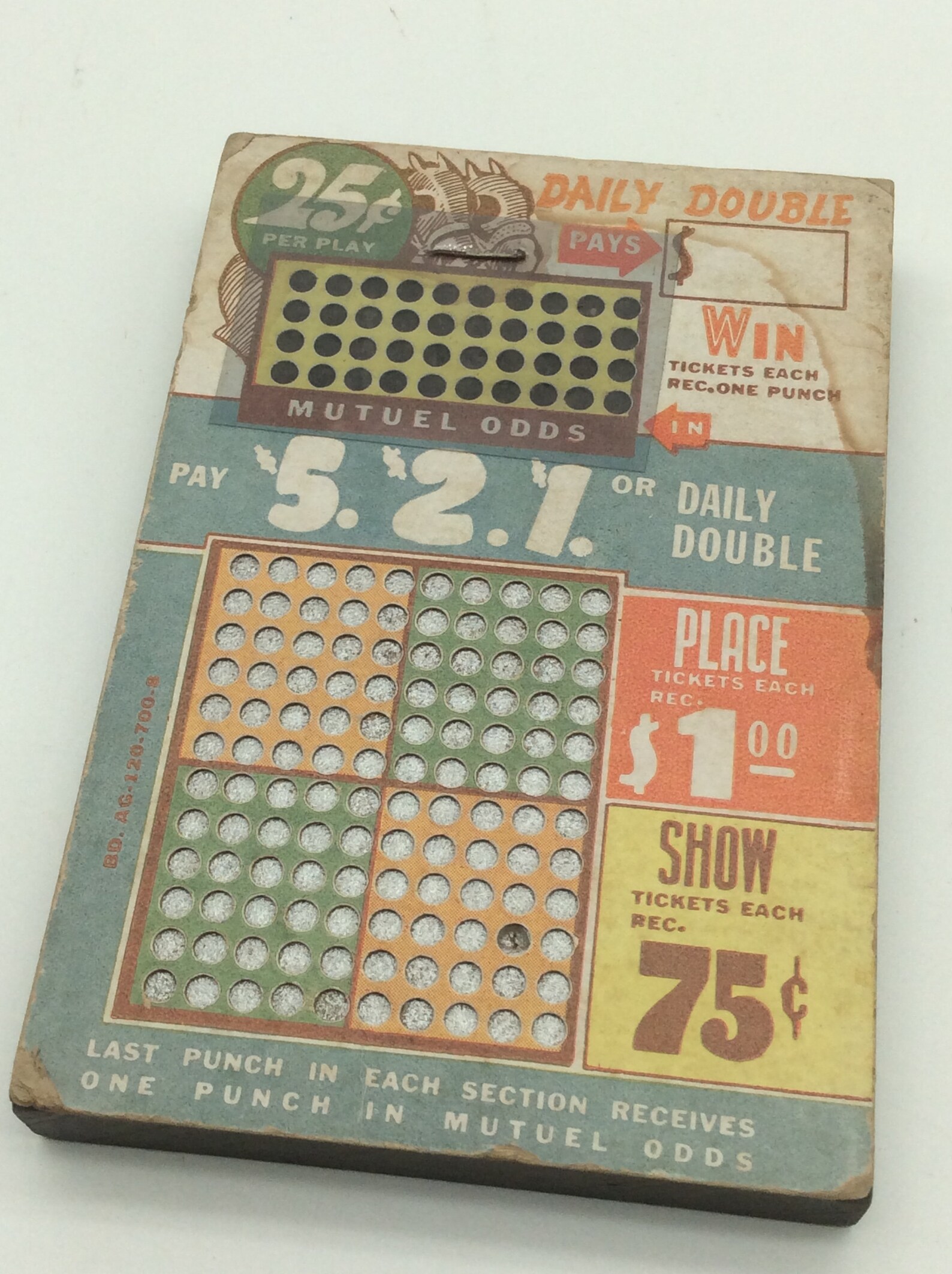 Vintage Jackpot Punch Card GAME Board Unused Play Raffle - Etsy