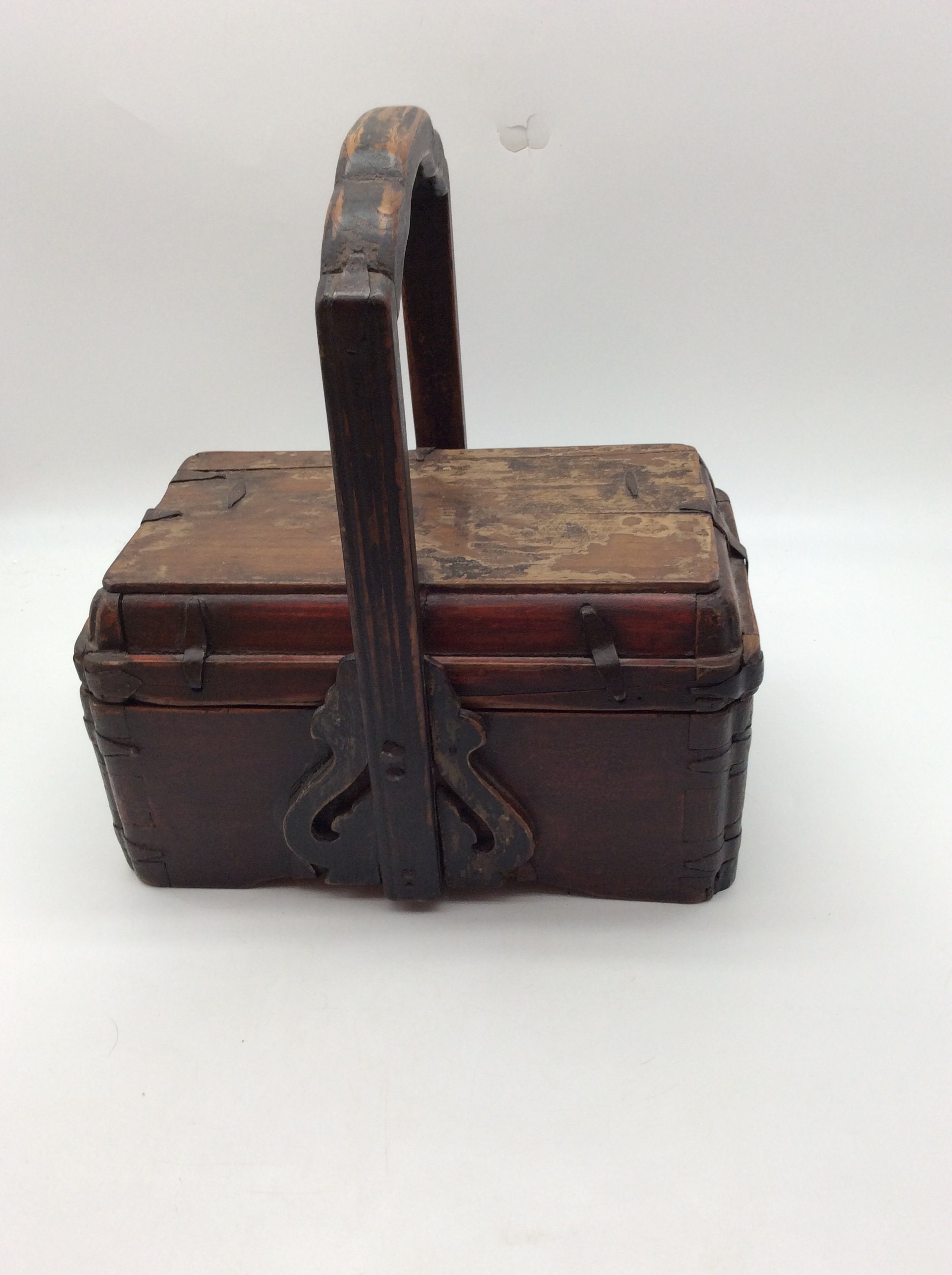Antique Chinese Wood Food Box With Lid and Handle - Etsy