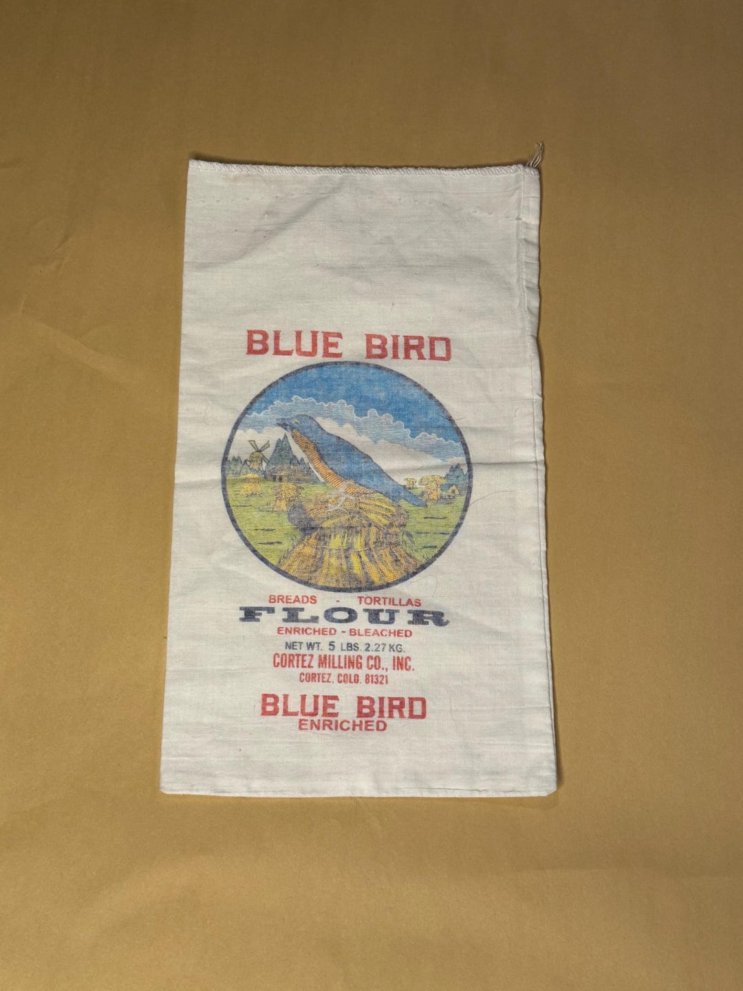 Blue Bird Cloth Flour Sack 5 Lbs Cortez Milling Colorado - Empty - Etsy