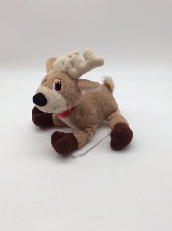Vintage 1983 Wallace Berrie Reindeer W Flirty Eyes Stuffed Plush Christmas Etsy UK