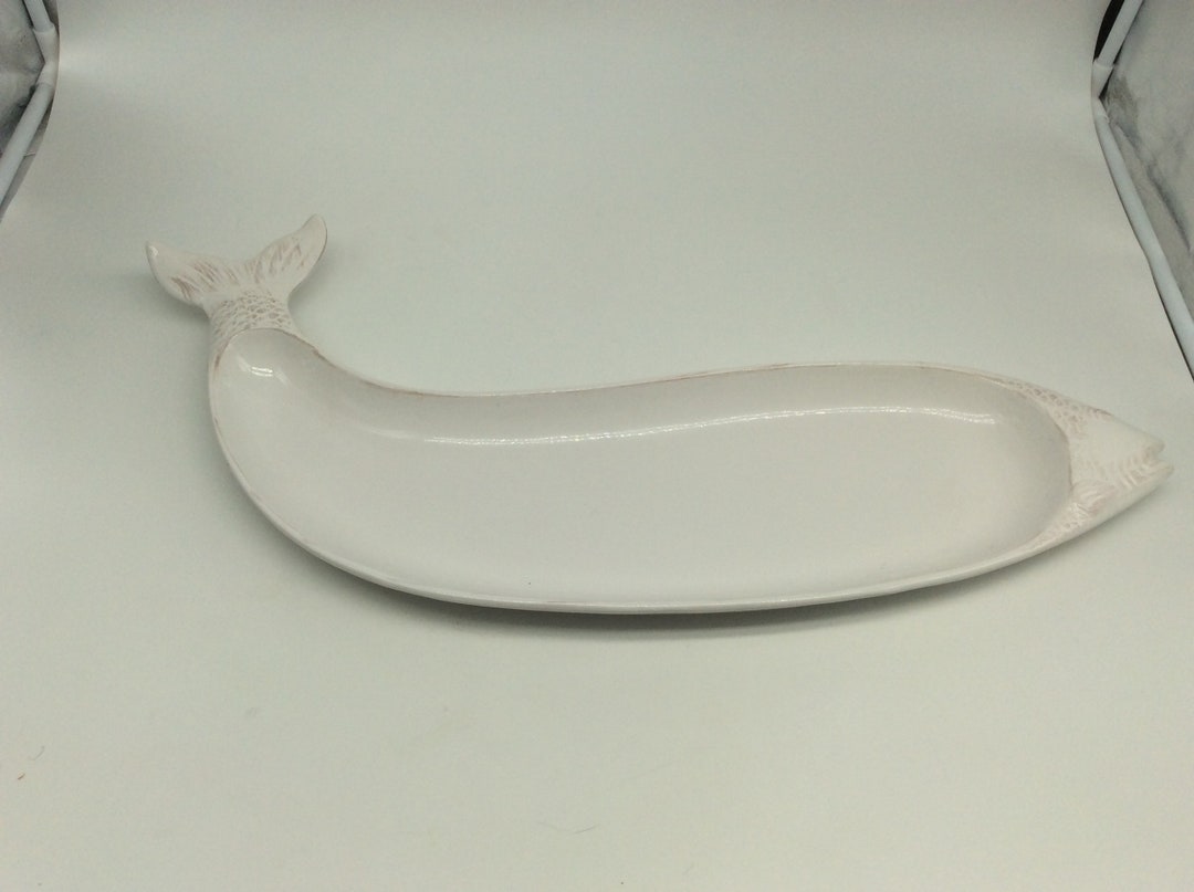 24 Pottery White Fish Platter Plate Blue Sky - Etsy UK