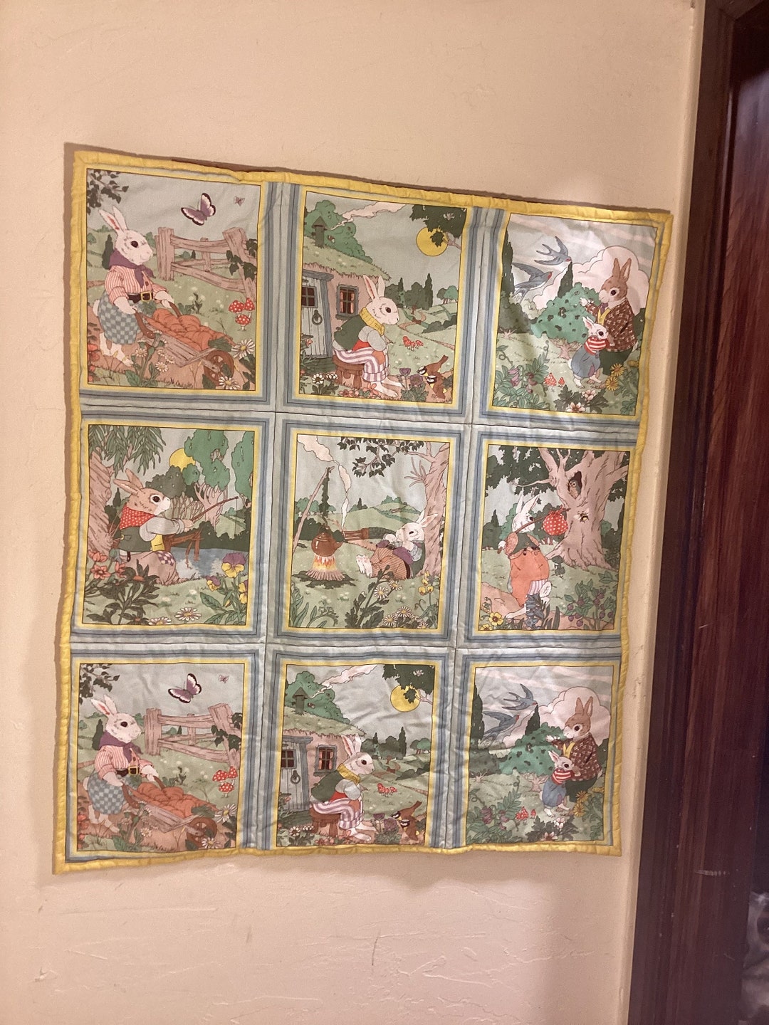 Vintage Cyrus Clark Mr Rabbit Fabric Panel Quilt Teflon Baby Nursery - Etsy