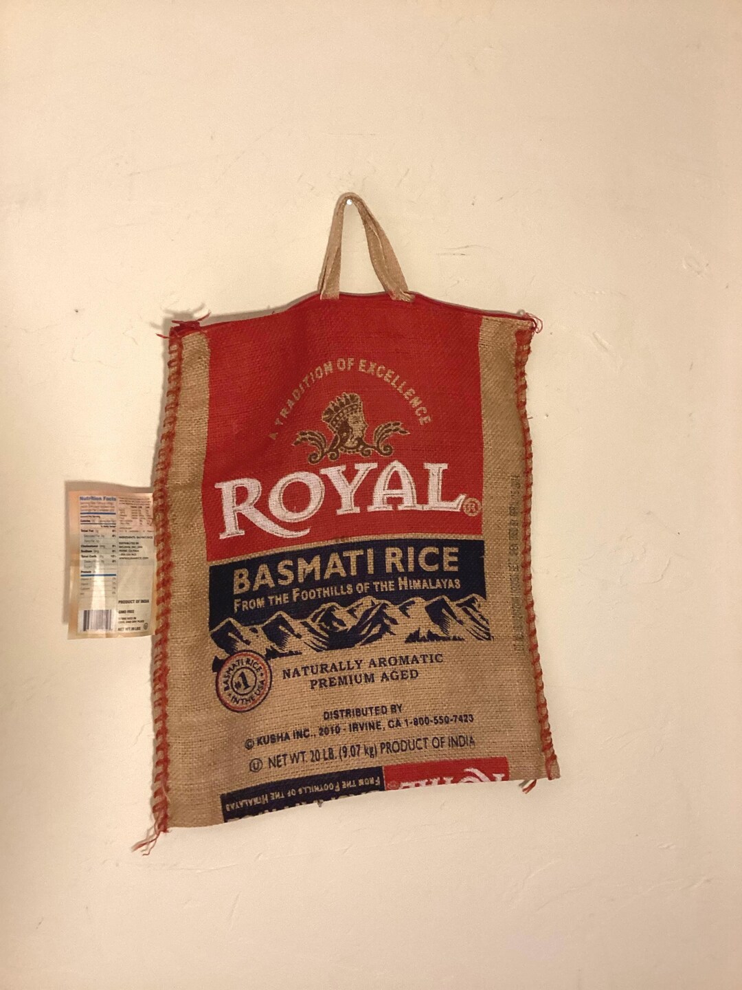 Royal Basmati Rice Burlap Tote Bag Sack Zipper - Etsy