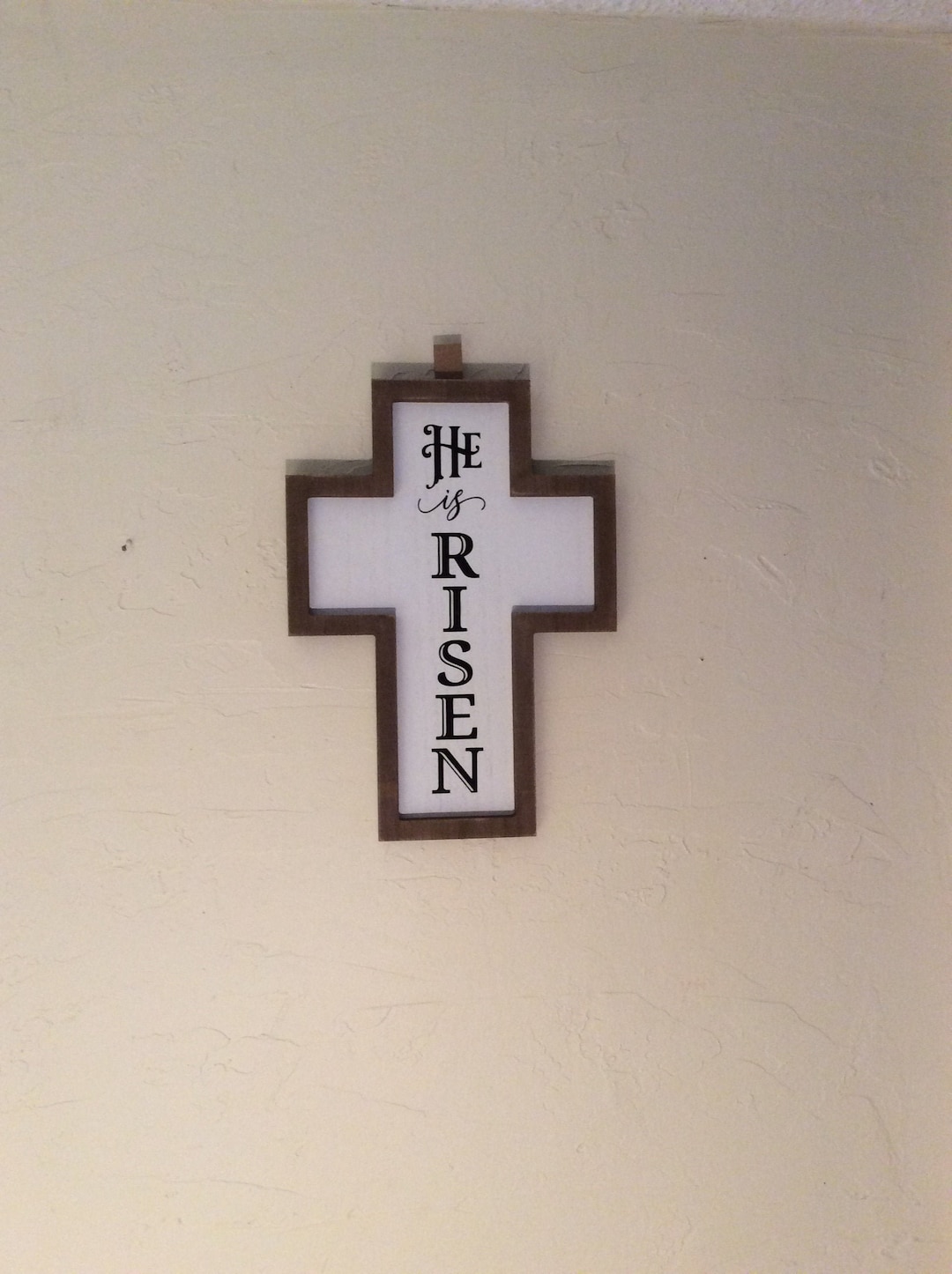 He is Risen Cross Easter Wall Sign - Etsy