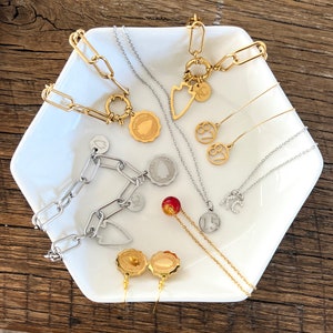 Kansas City Inspired Charm Necklace KC Football Chunky Chain Chief ...