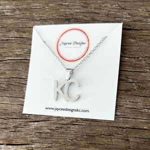 Small Kansas City KC Necklace Chief Silver Jewelry Womens Dainty KC ...