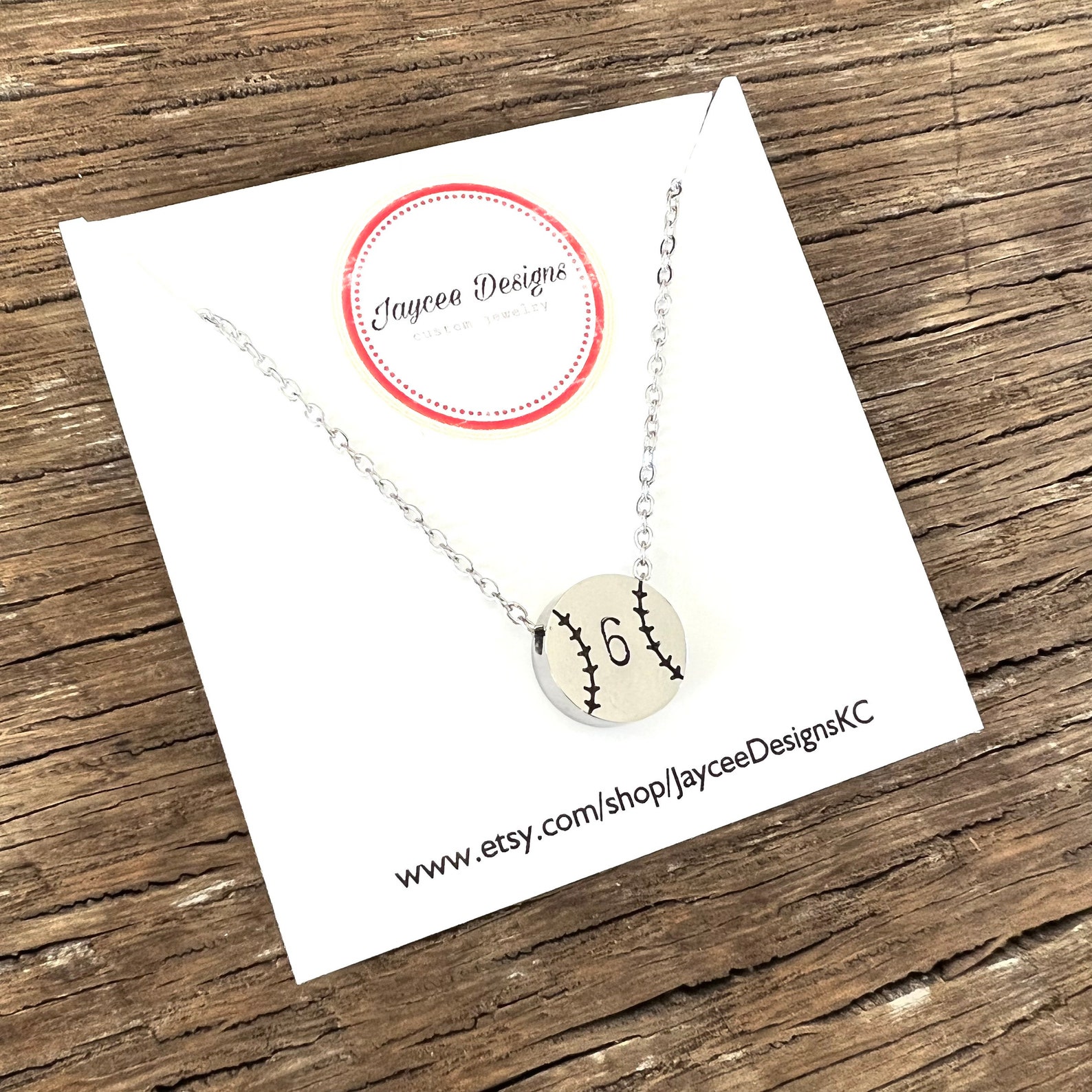 Personalized Baseball Number Necklace Silver Gold Small Steel - Etsy