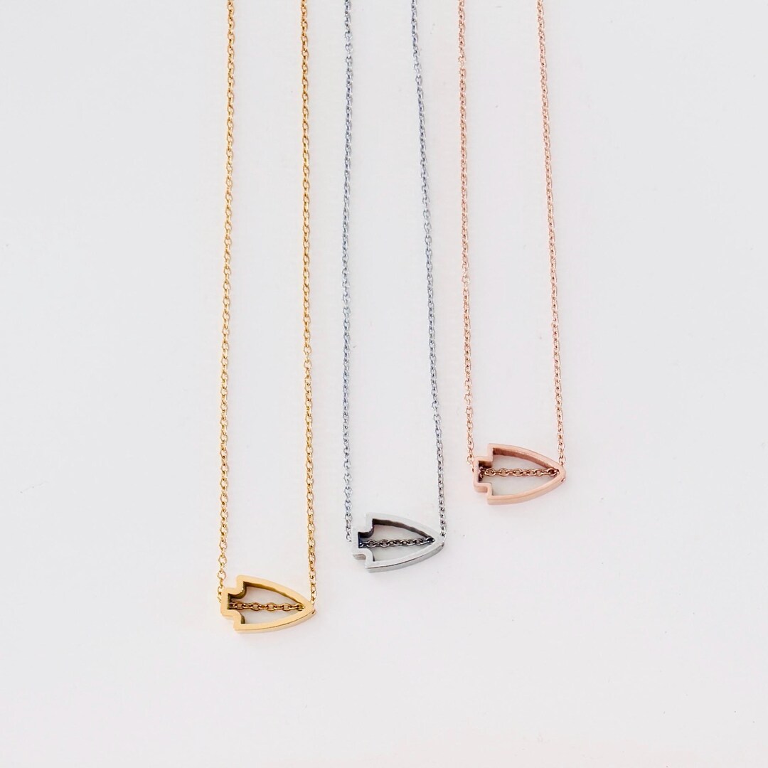 Kansas City Inspired Chief Necklace Gold Mini Arrowhead Necklace Kansas ...