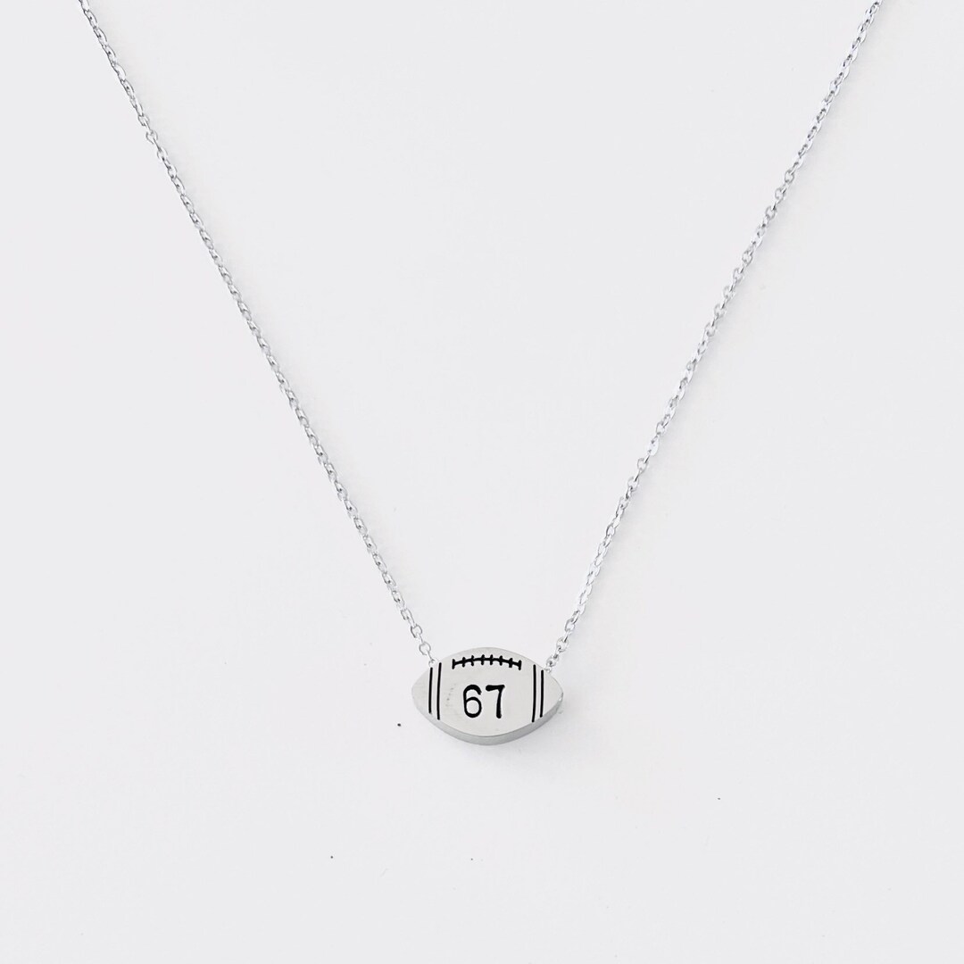 Personalized Football Number Necklace Silver Gold Small Steel Metal ...