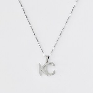 Small Kansas City KC Necklace Chief Silver Jewelry Womens Dainty KC ...