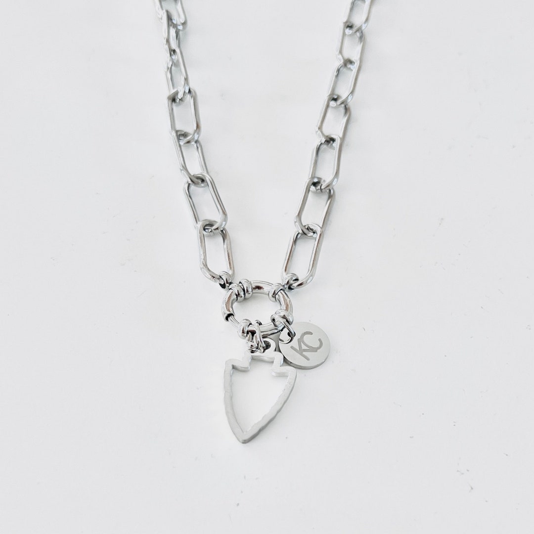 Kansas City Inspired Necklace KC Football Chunky Chain Necklace Gold ...